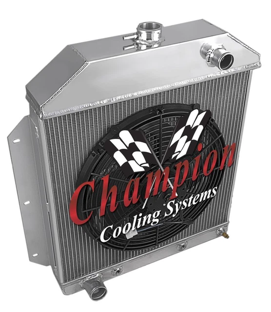 RC CHAMPION 3 Row Radiator Ford Configuration,16" Fan-1949-1953 Ford ...