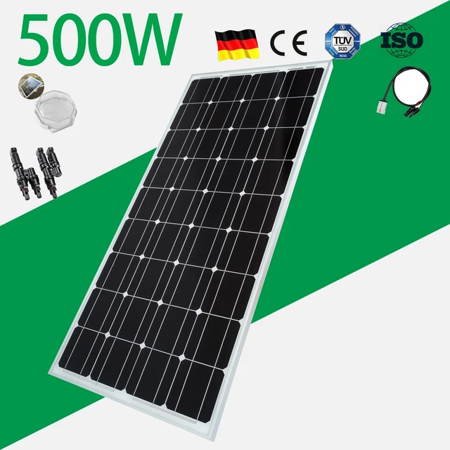 12V 500W SOLAR Panel Mono 500 Watt Caravan Camping Home Battery ...