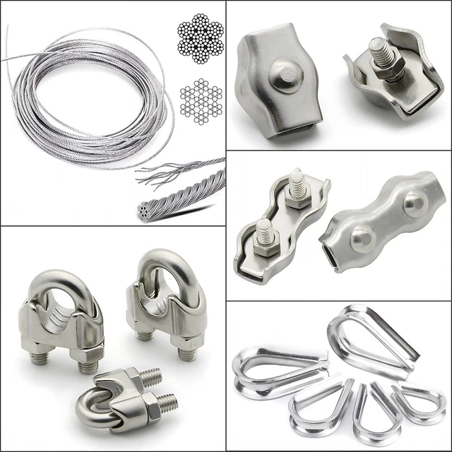 SIMPLEX DUPLEX EGG Shape U Bolt Thimble Steel Wire Grips Clamp Clips ...