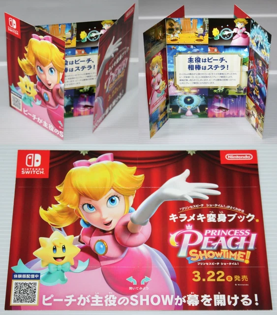 PRINCESS PEACH SHOWTIME Nintendo Switch Japan Fold-out Flyer Super ...