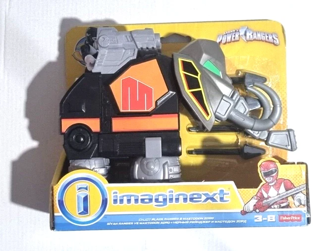 POWER RANGERS IMAGINEXT Black Ranger And Mastoodon Zord, packaging ...