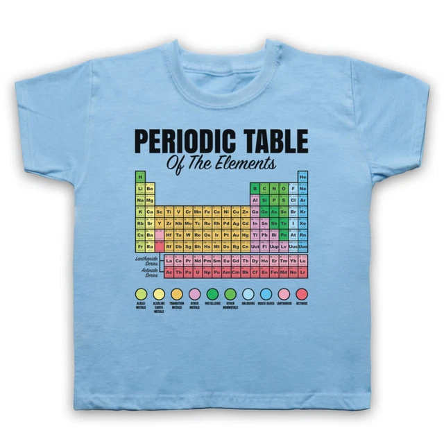 PERIODIC TABLE OF The Elements Science Art Geek Nerd Kids Childs T ...
