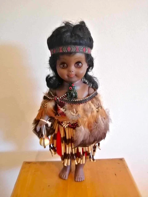 VINTAGE 1960'S NEW Zealand Maori Doll in Traditional Dress $25.00 ...