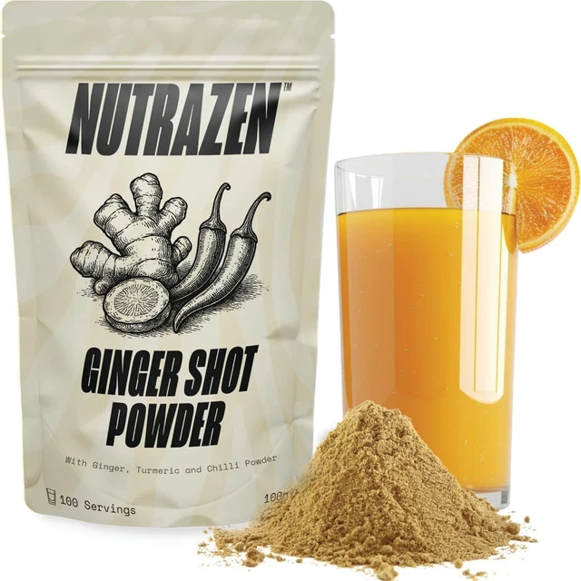 ORGANIC GINGER & Turmeric Shot Powder - 100 Servings of Natural ...