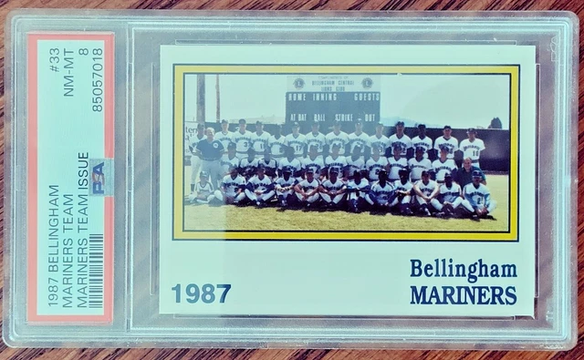 1987 BELLINGHAM MARINERS Team Issue avec Ken Griffey Jr. #33 PSA 8 Neuf ...