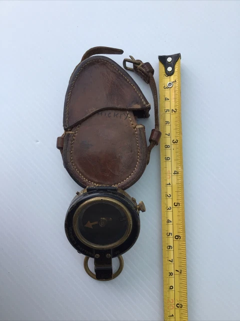 VINTAGE WW1 BRITISH Officers Working Compass In Leather Case Both Dated ...