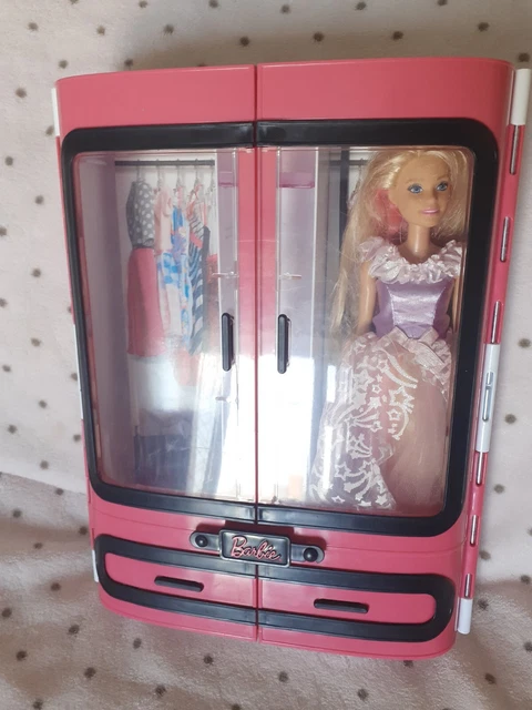 MATTEL BARBIE HOT Pink Closet Wardrobe Carrying Case 2015, With Barbie ...