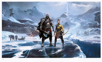 GOD OF WAR Ragnarok Jotnar Father Kratos Atreus Poster Giclee Print ...