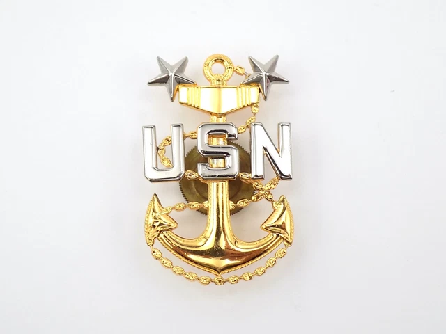 ORIGINAL VIETNAM WAR US Navy Sterling Master Chief CPO Cap Badge £74.27 ...