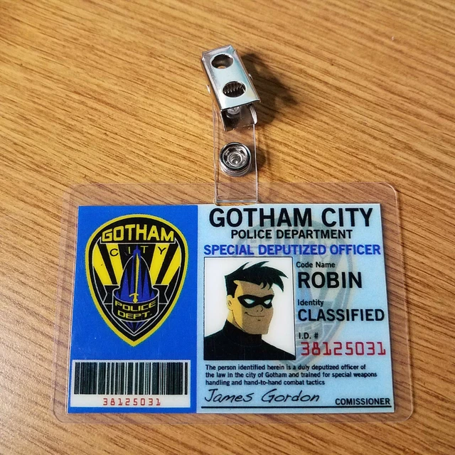 BATMAN IDENTIFICATION BADGE-GOTHAM Ville Robin Animé Cosplay Costume ...