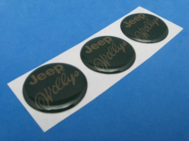 WILLYS WILLY'S JEEP Logo Domed Decal Emblem Sticker Set Of Three #191 ...