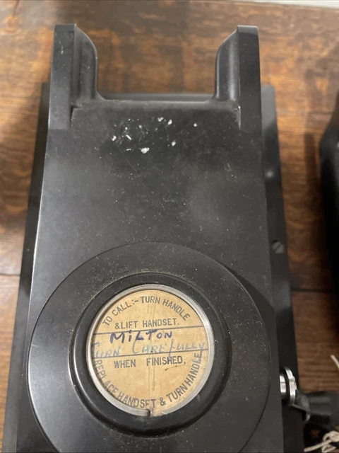 VINTAGE BLACK BAKELITE Wall Mounted Hand Crank Telephone N2204A19 £41. ...