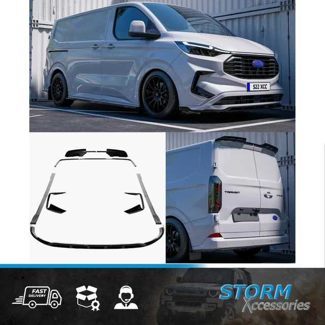 FORD TRANSIT CUSTOM MK2 2024+ Full Low Line Aero Kit-Gloss Black -LWB ...