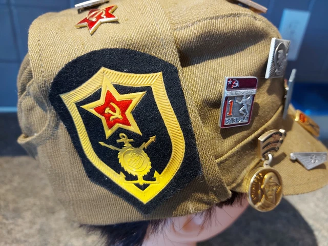 SOVIET MILITARY CAP Pins Badges Patches USSR Cold War Era Russia CCCP ...