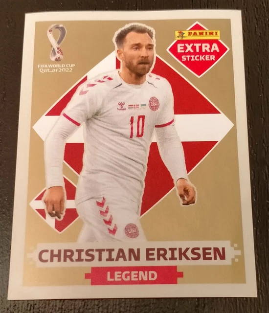 PANINI FIFA QATAR 2022 ~ Christian ERIKSEN GOLD EXTRA STICKER figurina ...