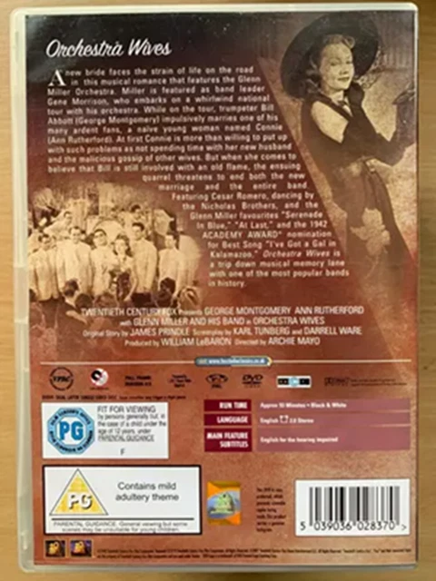 ORCHESTRA WIVES DVD Archie Mayo Lynn Bari Musical Movie Film New UK R2 £28.94 - PicClick UK