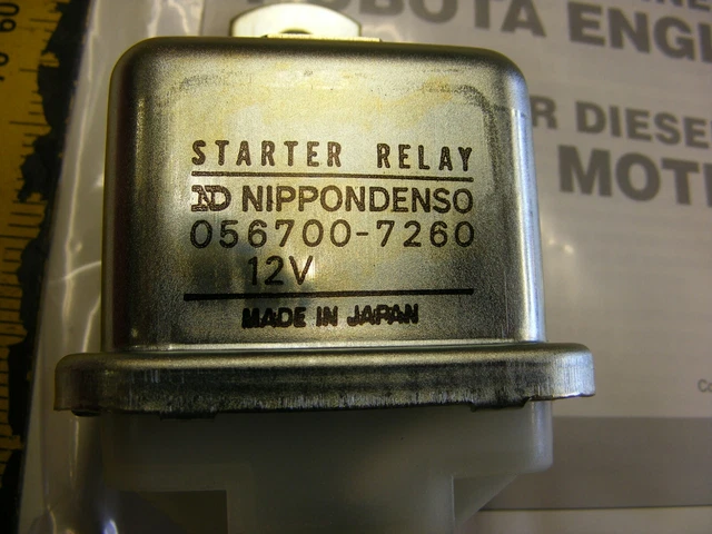 GENUINE KUBOTA STARTER Relay Nippon Denso 056700-7260 12v V2403 Only £ ...