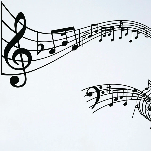 MUSIC NOTES MELODY Musical Theme Vinyl Decal Removable Sticker Mural ...