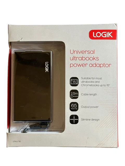 LOGIK UNIVERSAL ULTRABOOKS Laptop Power Adapter/Charger LPAULT16 £17.99 ...