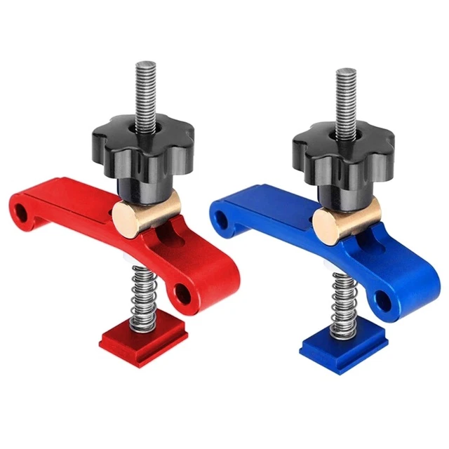 WOODWORKING QUICK ACTING Hold Down Clamp Set Aluminum Alloy T-Slot T ...