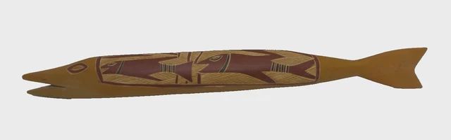 VINTAGE AUSTRALIAN ABORIGINAL Tiwi Fish Totem Hand Carved Painted ...