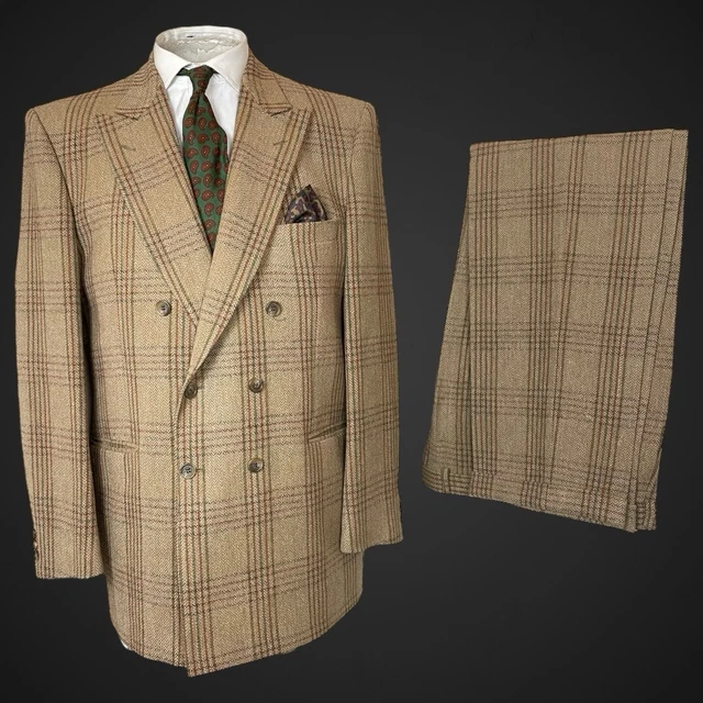 TOMMY NUTTER MEN’S Suit 42R 35” Double Breasted Tweed Savile Row ...