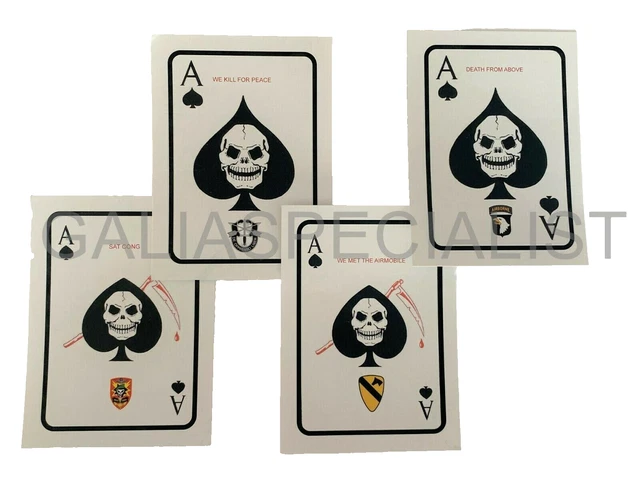 APOCALYPSE NOW! U.S. Army Vietnam War DEATH CARDS - set of 4 single Ace ...