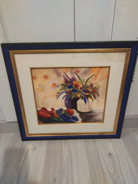 TABLEAU ANCIEN HUILE sur toile nature morte signé dourlet dans un encadrement d' EUR 13,00 ...