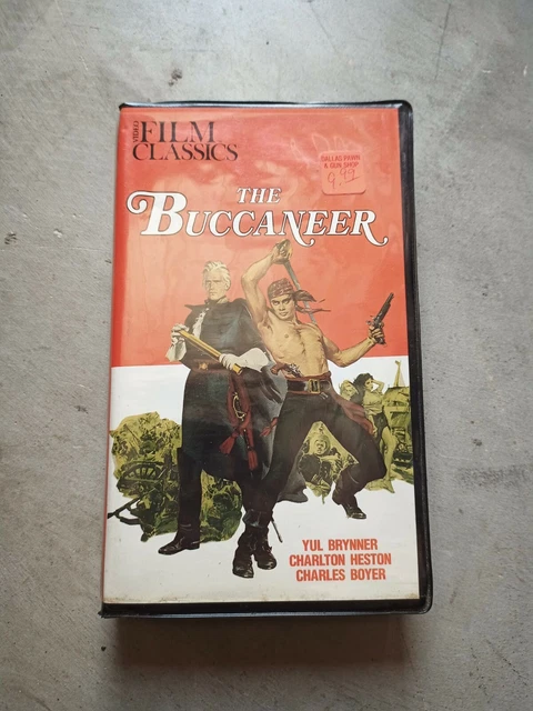 THE BUCCANEER VHS CLAMSHELL Yul Brynner Charlton Heston Claire Bloom ...
