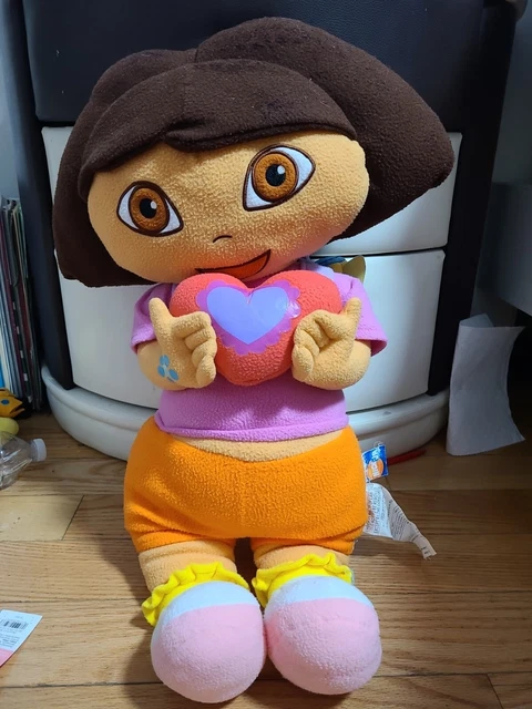 NICK JR DORA The Explorer Heart Backpack Map 26” Pillow Plush Viacom ...