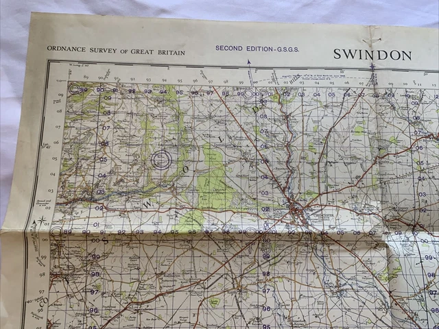 WW2 MILITARY MAP War Office 1951 Swindon RAF Vintage £8.00 - PicClick UK