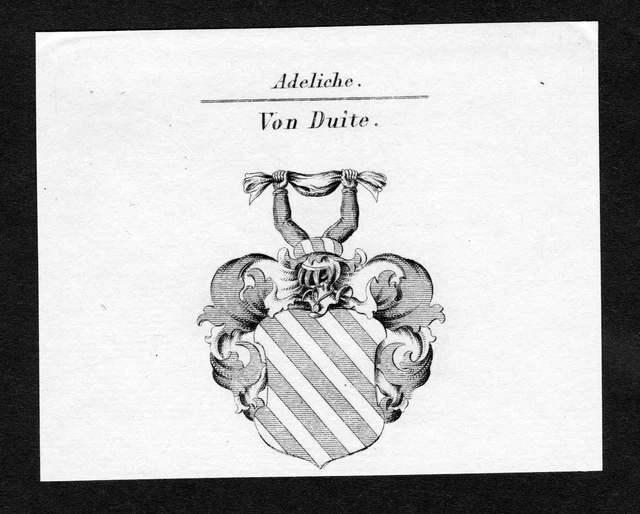 CA. 1820 DUITE Wappen Adel coat of arms Kupferstich antique print ...