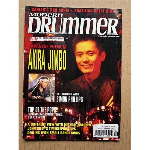 AKIRA JIMBO MODERN Drummer Magazine June 2000 - Akira Jimbo Cover With ...