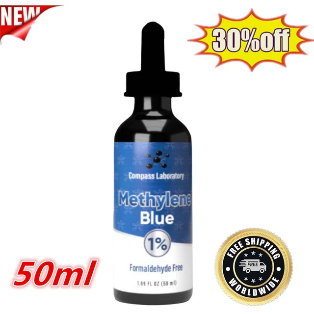 50ML COMPASS LABORATORY Methylene Blue 1% Dietary Supplement Brain ...