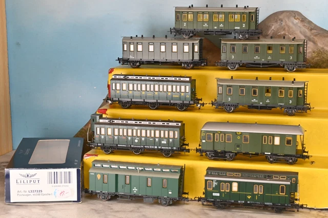 LILIPUT H0 2&4-ACHS Gepäck, Post & Personenwagen der DR, BBÖ, KkStB 9 ...