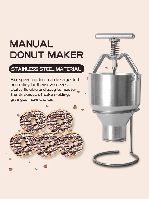 2.5L MANUAL DOUNT Maker Mini Donut Machine Stainless Steel Adjustable ...