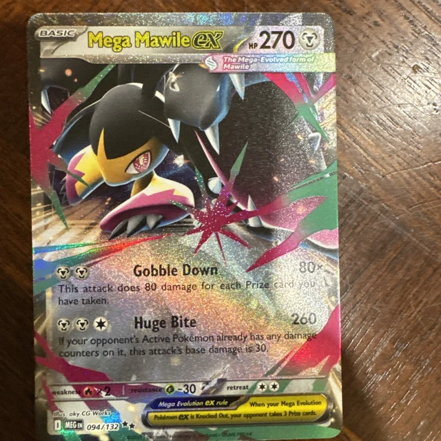 MEGA MAWILE EX 094/132 Me01: Mega Evolution Holo £0.01 - PicClick UK