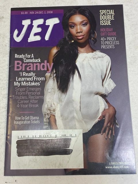 JET MAGAZINE NOV 11 24 2007 Dec 1 2008 Brandy Barack Obama Inauguration ...