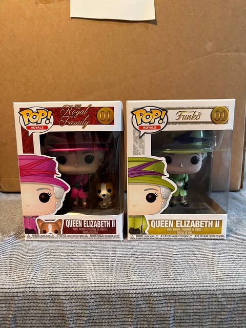 2 Queen Elizabeth Ii Funko Pops Royals England Green Pink 01 Suit Corgi Pop £8796 Picclick Uk