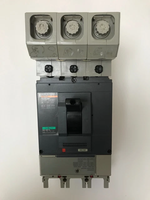 SCHNEIDER 400A MCCB MERLIN GERIN 3 POLE 3 PHASE NS400NA NON AUTO ...