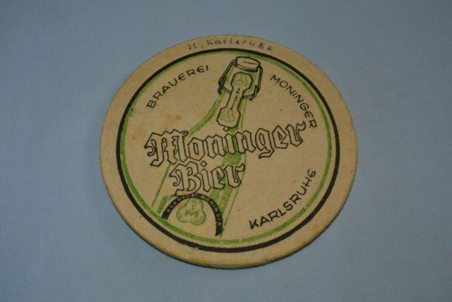 BIERDECKEL, BRAUEREI MONINGER Karlsruhe , dicker Filz EUR 1,85 ...