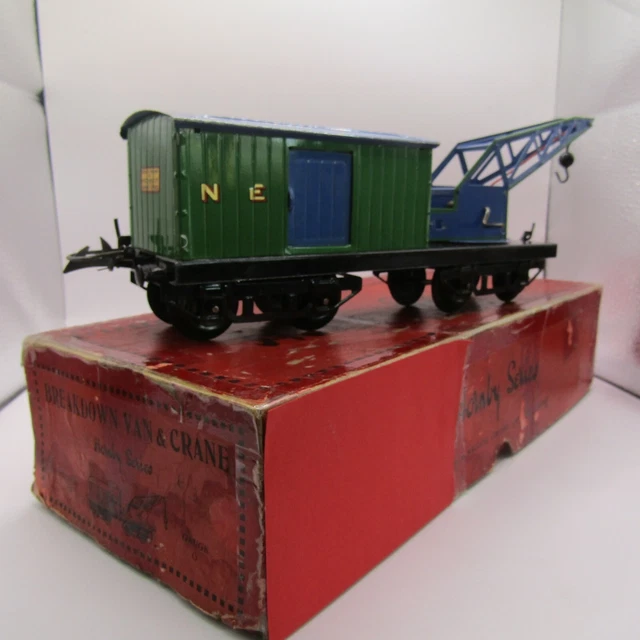 HORNBY O GAUGE NE No2 Breakdown Van & Crane Boxed Green- very good ...
