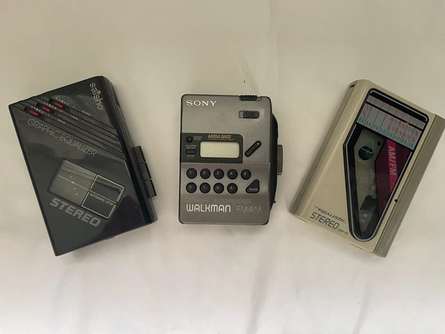BUNDLE OF 3 Retro Walkman Personal Radio Cassette Players. Sony ...