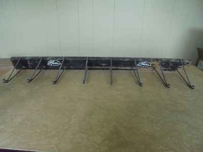 VINTAGE GATES FAN BELT Display RACK Wood w/ metal hooks Garage Sign Gas ...
