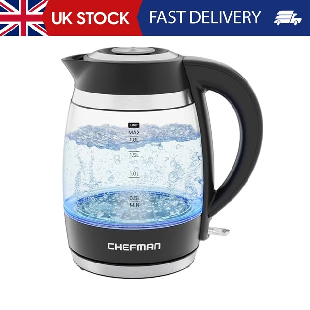 CHEFMAN ELECTRIC KETTLE, 1.8L 3000W, Hot Water Boiler, Removable Lid ...