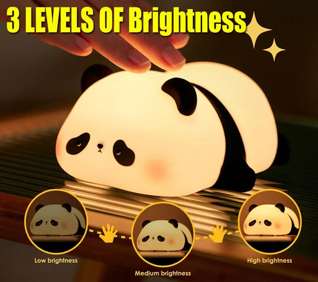 PANDA NIGHT LIGHT Rechargeable LED Touch Lamp Food Grade Silicone 3 ...