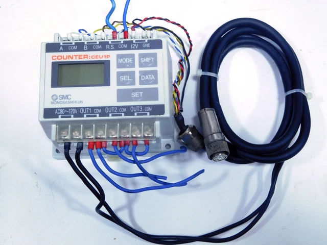 SMC CEU1P 3-POINT Preset Counter Pnp AC80-120V With Extension Cable ...