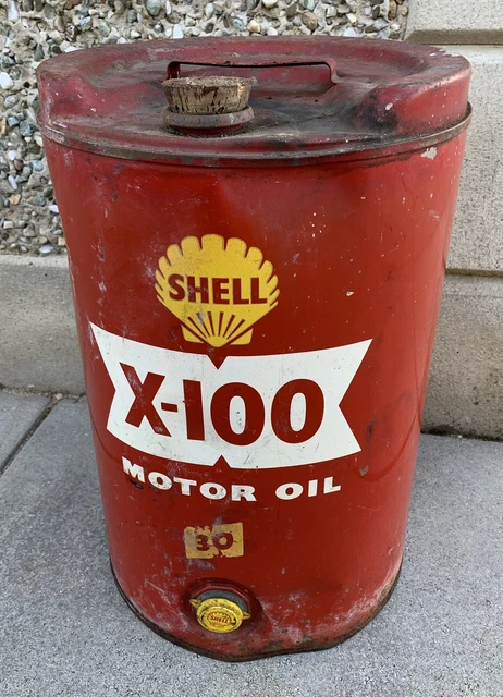 VINTAGE SHELL 5 Gallon X100 30 Motor Oil Can £54.99 - PicClick UK