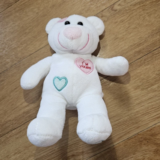TESCO LOVE HEARTS Teddy Bear Candy Sweets Plush Soft Toy white 2006 Be ...