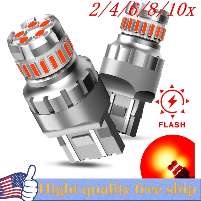 7443 LEDSTROBE FLASH Blinking Brake Tail Light/Parking Safety Warning ...